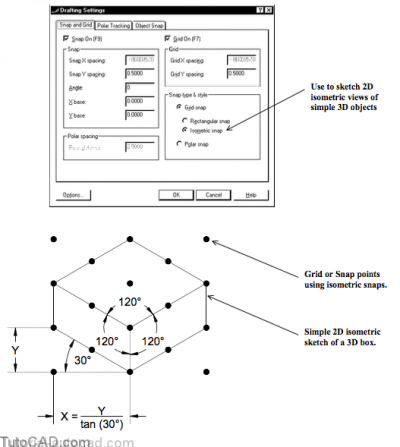 Using Snap & Grid In Isometric Sketches | Tutorial AutoCAD