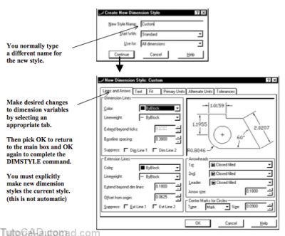 Key Settings For New Dimension Styles | Tutorial AutoCAD