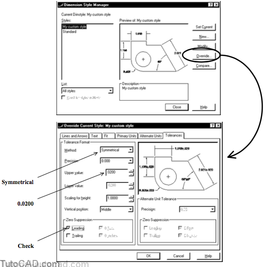 Overriding Dimension Styles | Tutorial AutoCAD